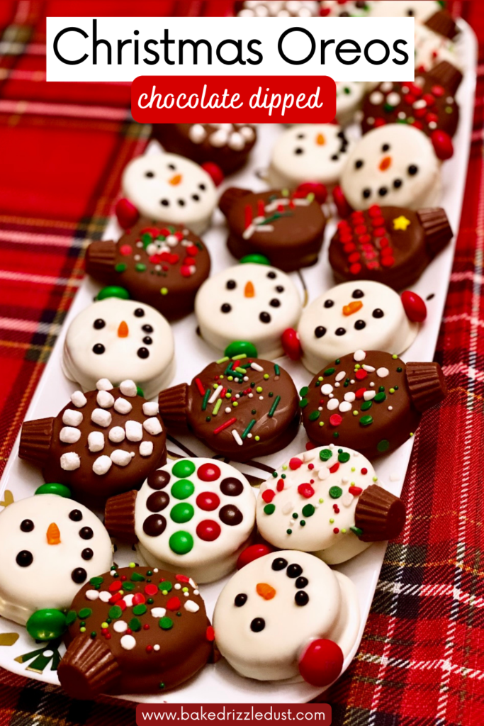 Christmas Chocolate Covered Oreos - Bake Drizzle Dust