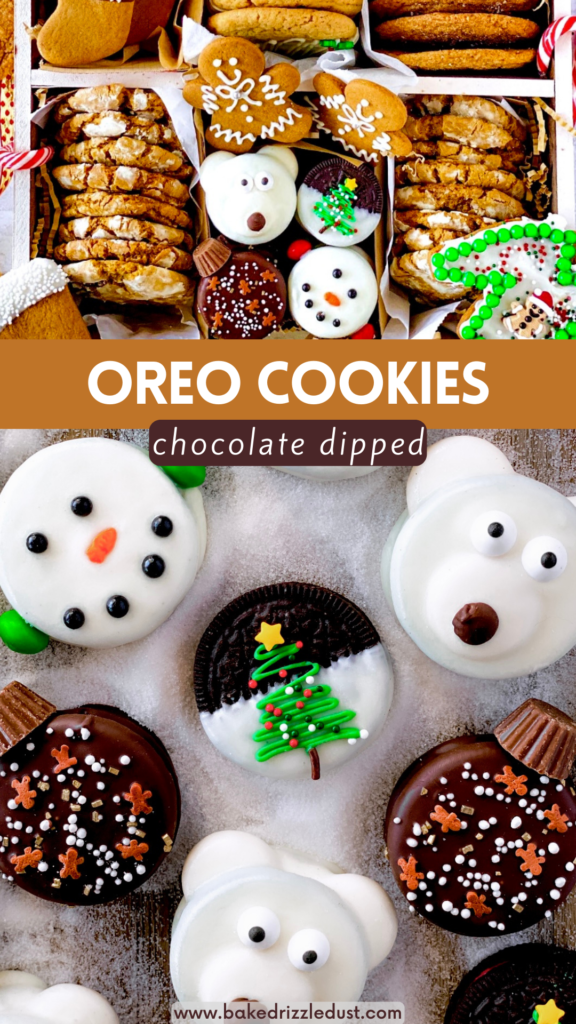 Christmas Chocolate Covered Oreos - Bake Drizzle Dust