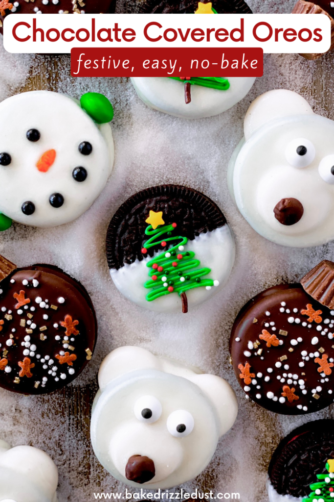 Christmas Chocolate Covered Oreos - Bake Drizzle Dust
