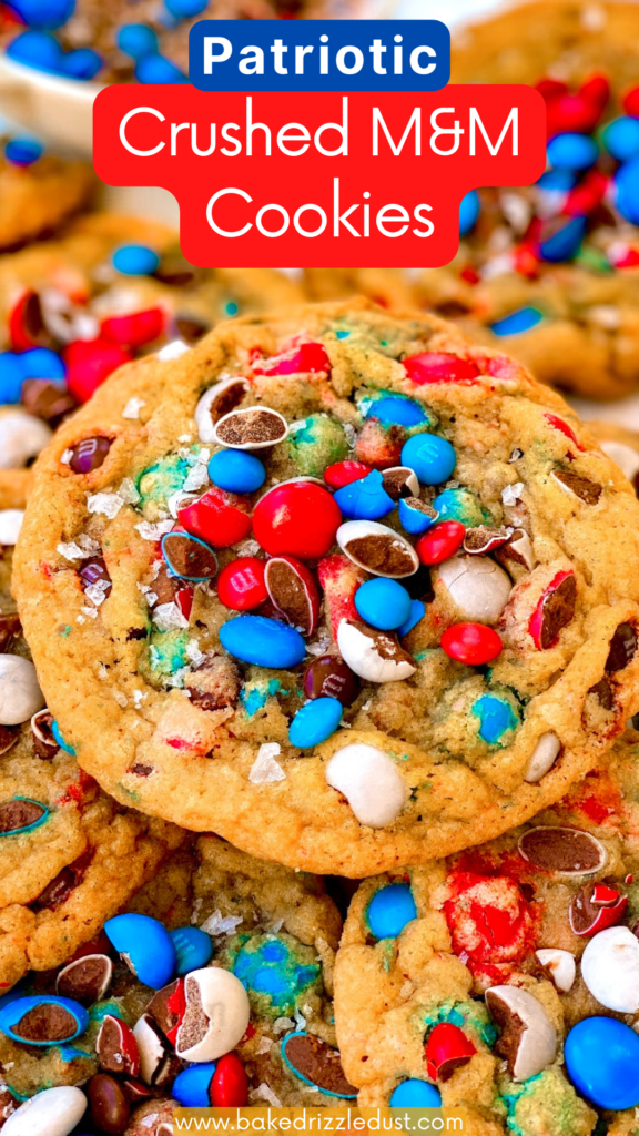 Patriotic M&M Cookies - Bake Drizzle Dust